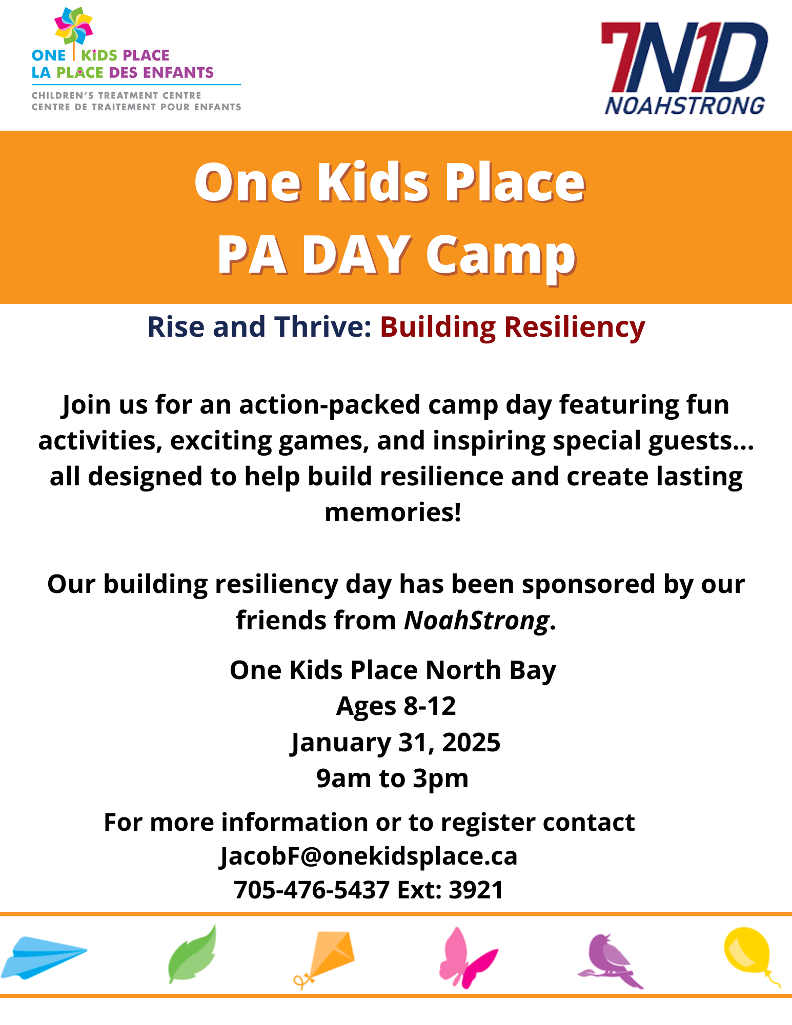 NoahStrong PA Day Camp: Rise & Thrive - One Kids Place